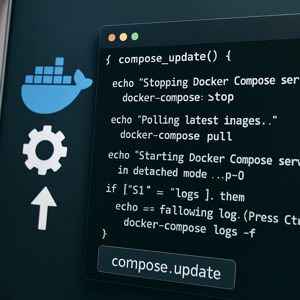 Docker Compose updates with a single command